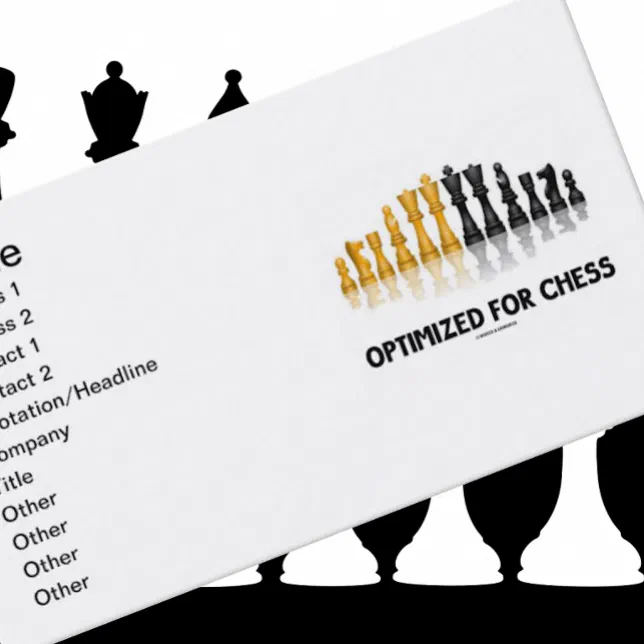 Optimised For Chess (Reflective Chess Set) Business Card | Zazzle