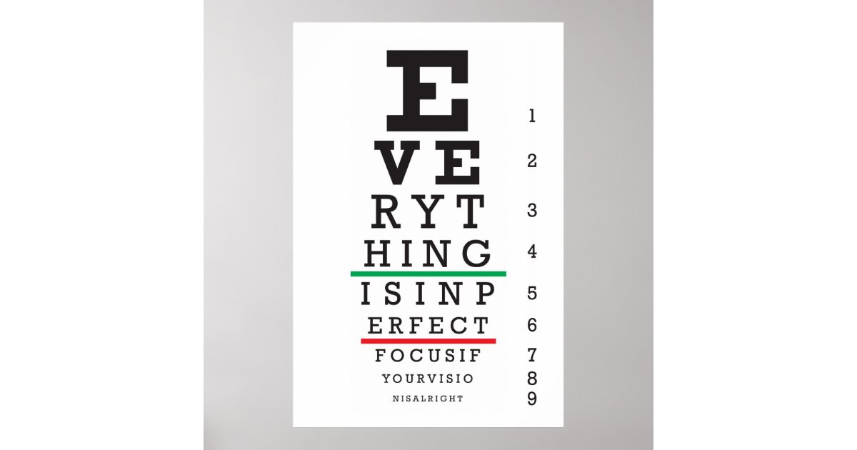 Optometry Eye Chart Illustration | Zazzle