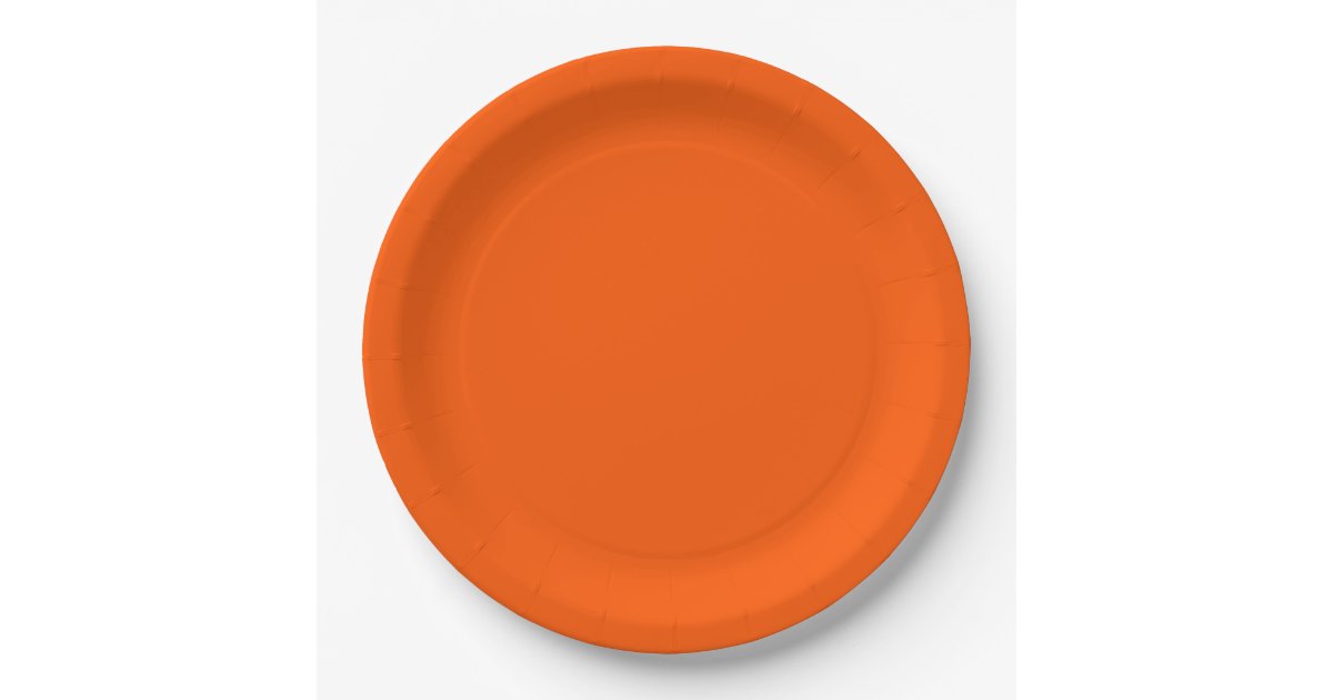 Orange Accent Colour Ready to Customise Paper Plate | Zazzle