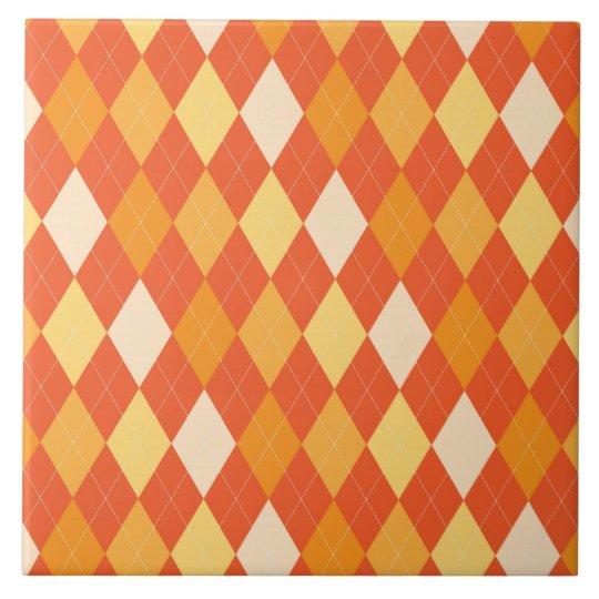 Orange argyle pattern tile | Zazzle.co.uk