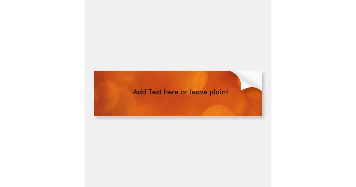 Orange Background Bumper Sticker | Zazzle