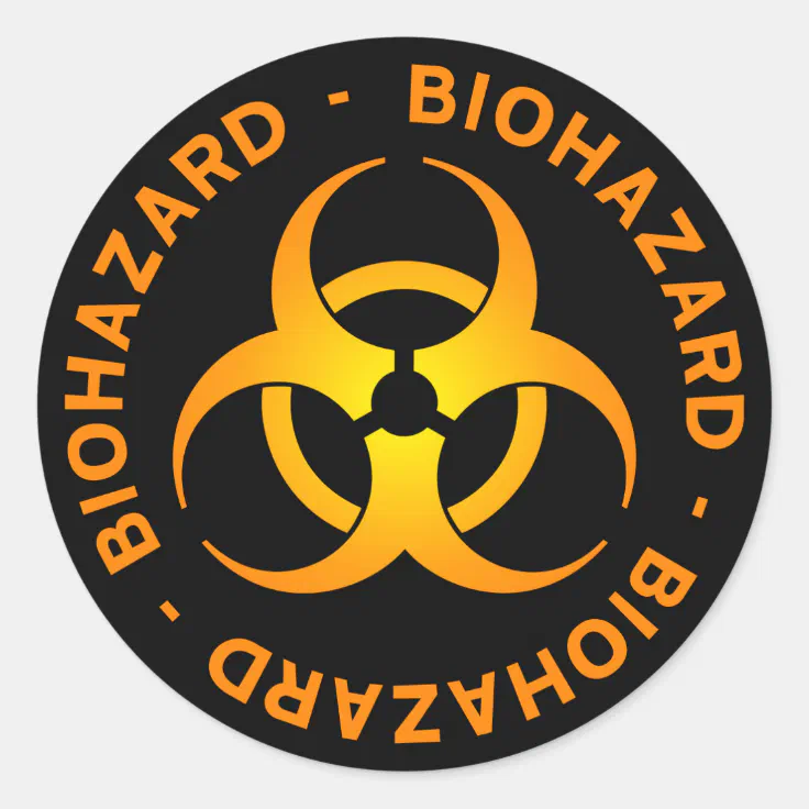 Orange Biohazard Symbol Sticker | Zazzle