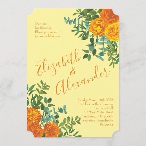 Orange Wedding Invitations | Zazzle.co.uk