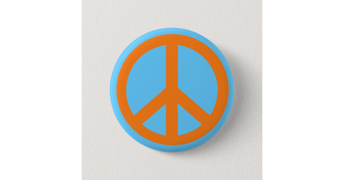 Orange Peace Sign Products 6 Cm Round Badge | Zazzle
