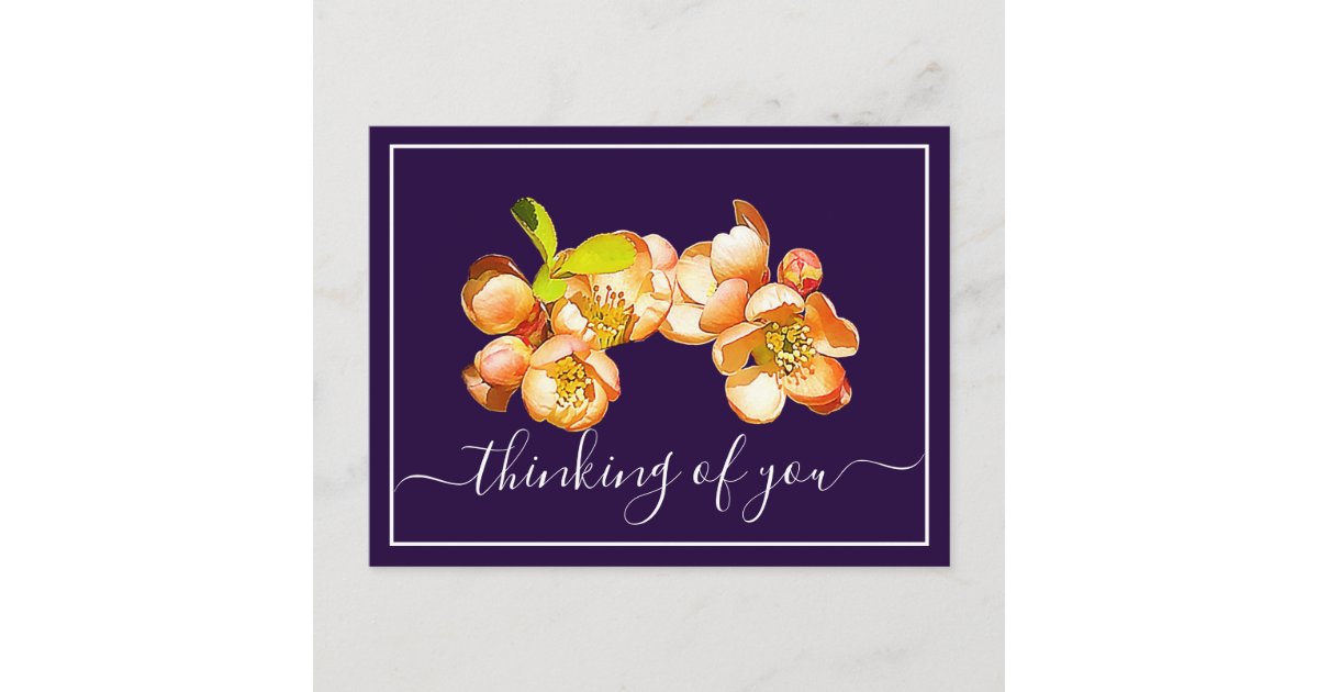 Orange Quince Violet Background Thinking Of You Postcard | Zazzle