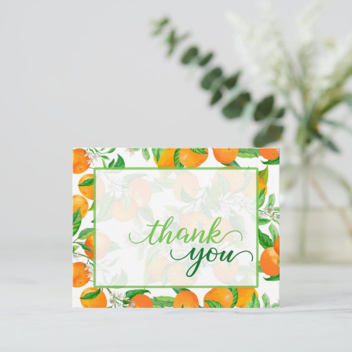 Orange Thank you Card | Zazzle.co.uk