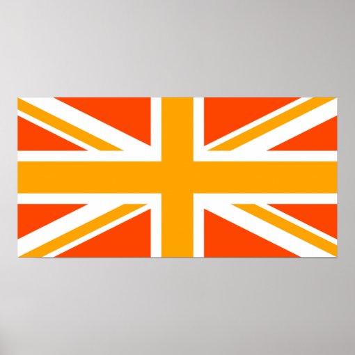 Orange Union Jack Poster | Zazzle