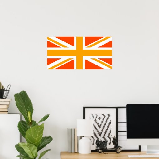 Orange Union Jack Poster | Zazzle