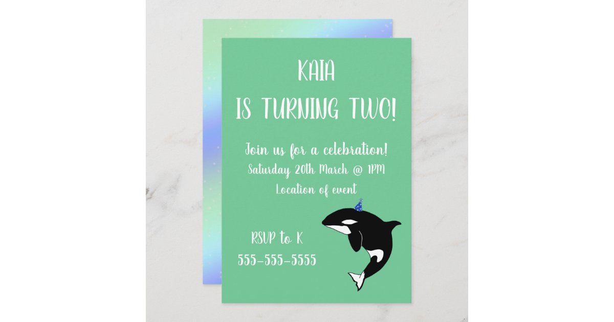 Orca Birthday Invitation | Zazzle