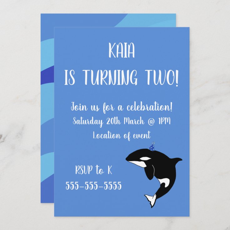 Orca Birthday Invitation | Zazzle