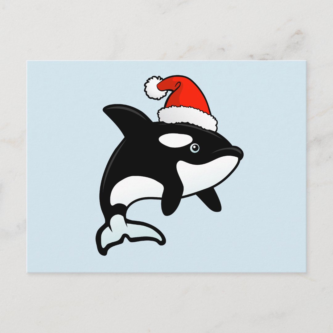 Orca Santa Holiday Postcard | Zazzle