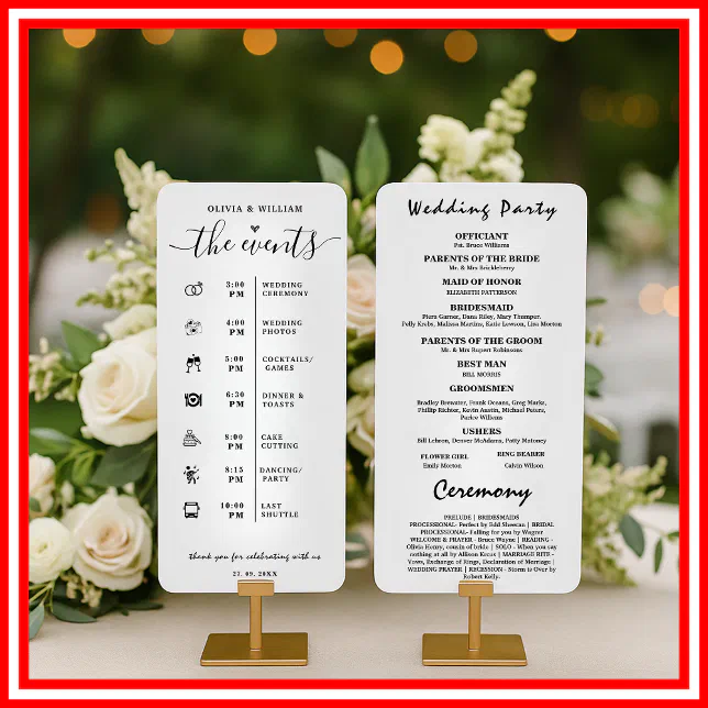 Order of Events Elegant Wedding Program Invitation | Zazzle