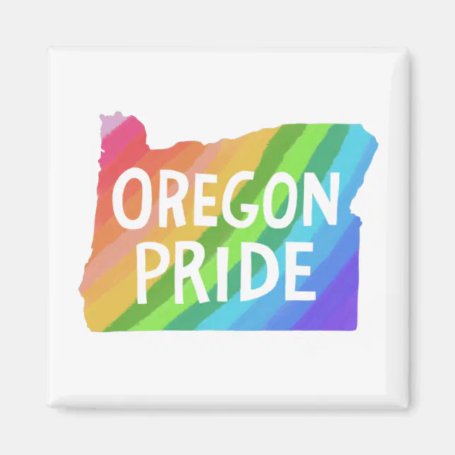 Oregon State Map Illustration RAINBOW PRIDE Magnet | Zazzle