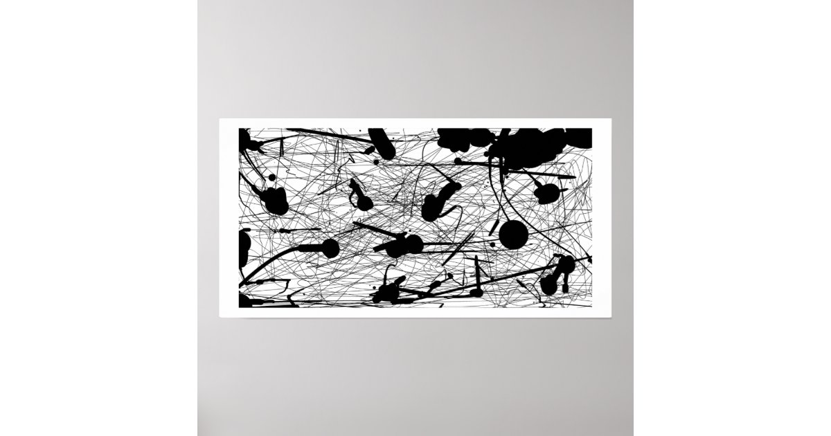 Original Black Splatter Painting Poster | Zazzle