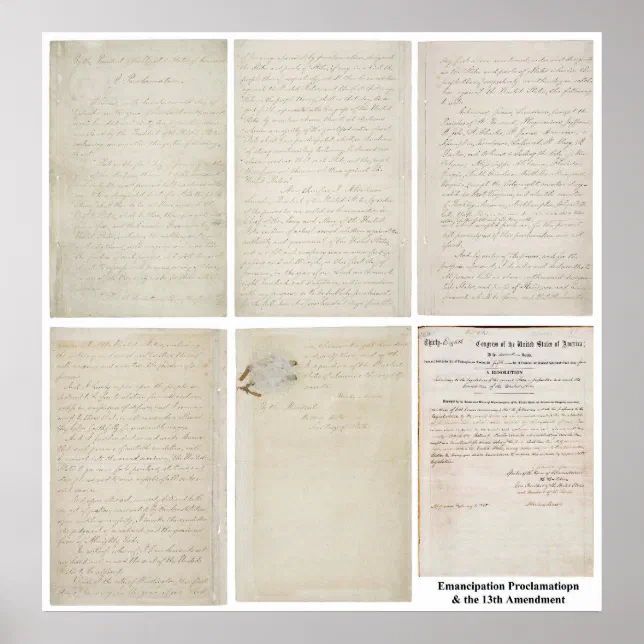ORIGINAL Emancipation Proclamation 13th Amendment Poster | Zazzle