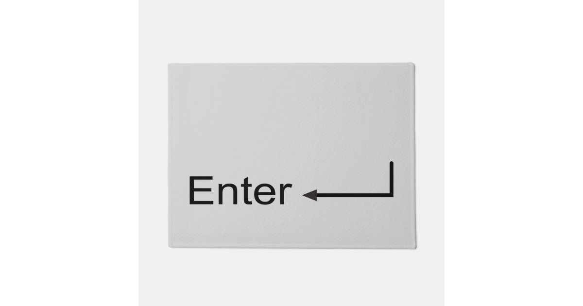 Original fun custom computer keyboard Enter button Doormat | Zazzle