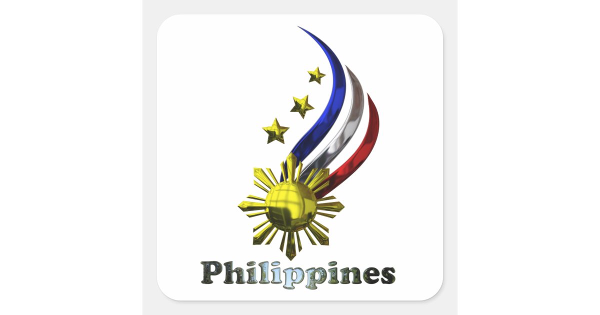 Original Philippine Logo. Mabuhay Pilipinas ! Square Sticker | Zazzle