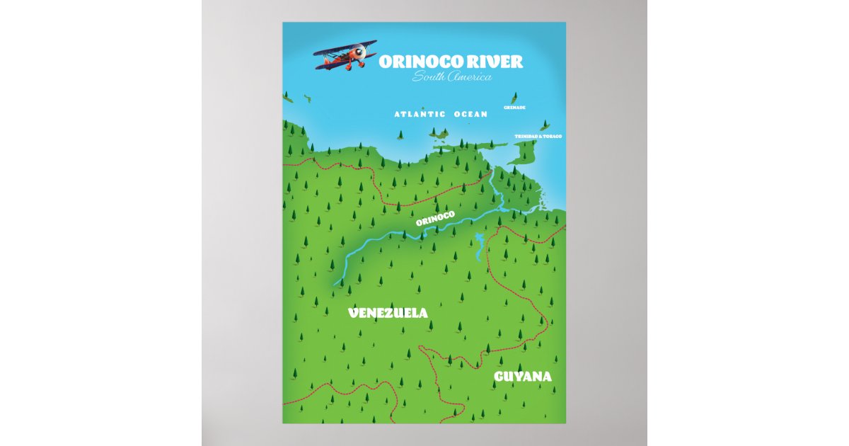 Orinoco River South American Map Poster | Zazzle