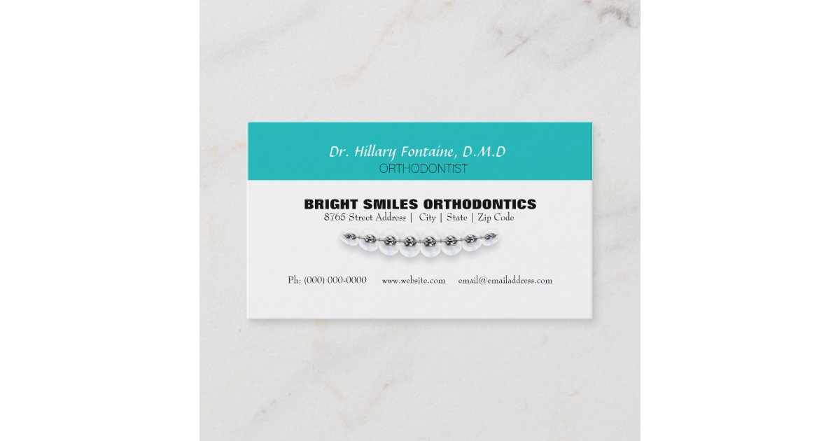 Orthodontist Business Card With Appointment Card | Zazzle