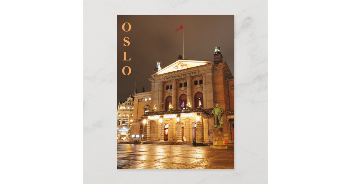 Oslo, Norway at night Postcard | Zazzle