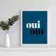 oui oui Modern Blue Simple typography bathroom Pos Poster | Zazzle