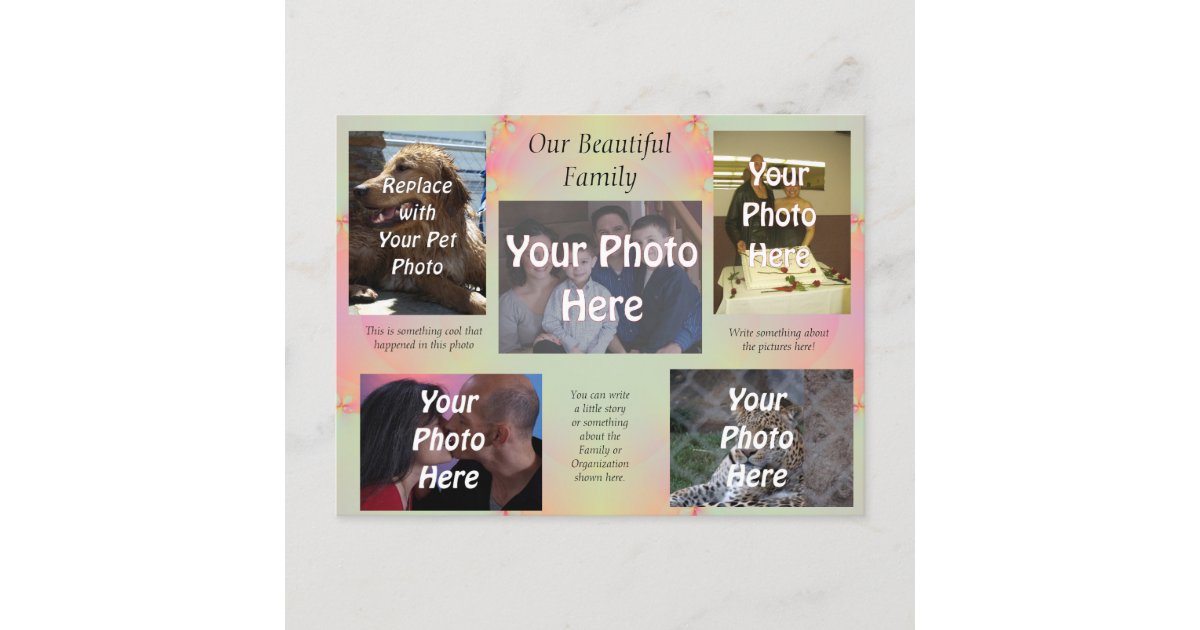Our Beautiful Family Photos Postcard | Zazzle