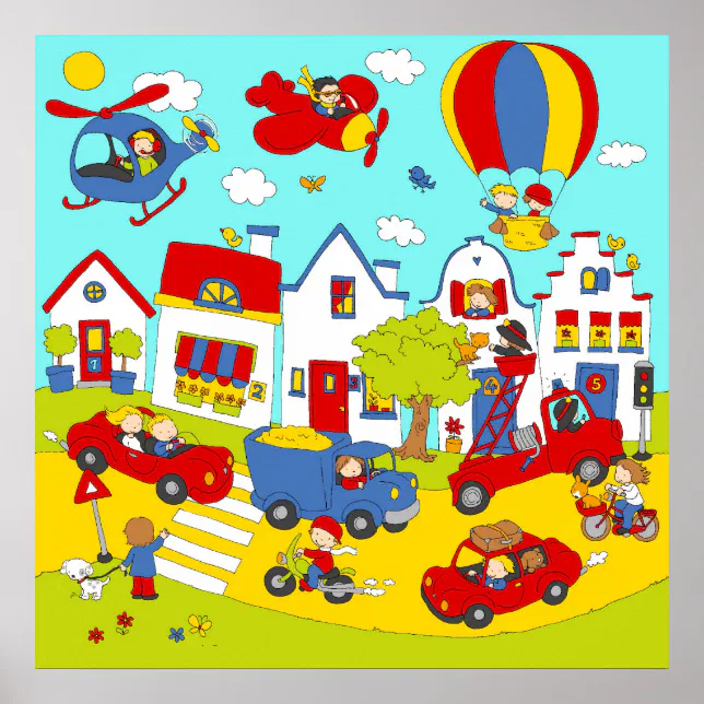 Our busy street poster | Zazzle