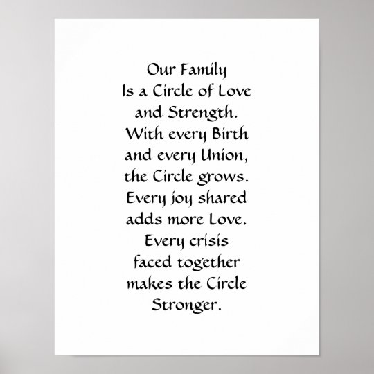 Our Family is a Circle of Love Poster | Zazzle.co.uk