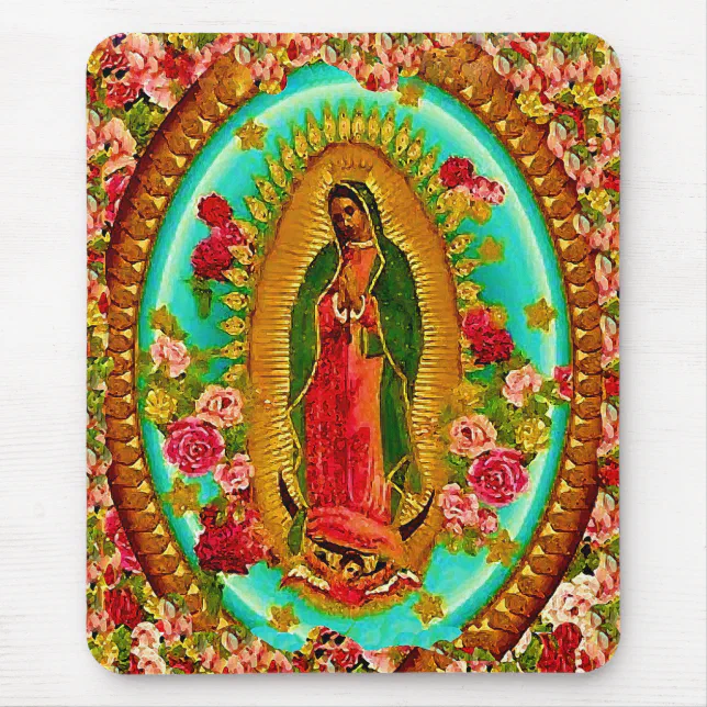 Our Lady Guadalupe Mexican Saint Virgin Mary Mouse Mat | Zazzle