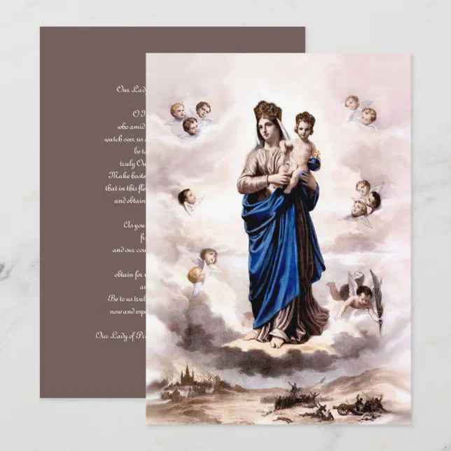 Our Lady of Prompt Succour BW with Prayer Invitation | Zazzle