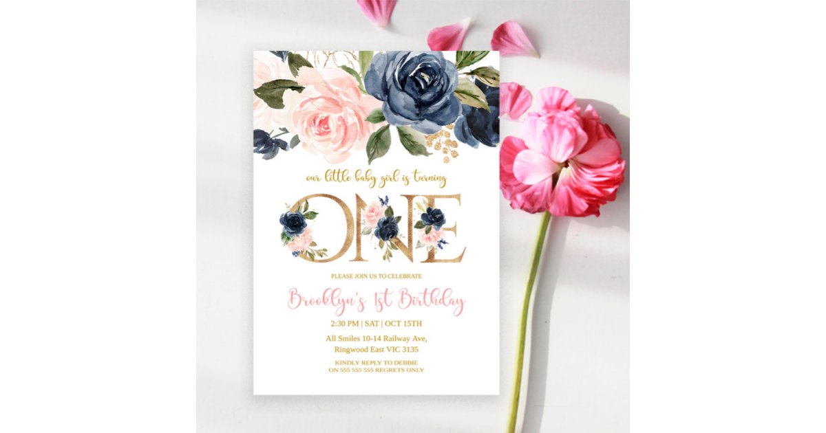 Our Little Baby Girl is turning ONE Invitation | Zazzle