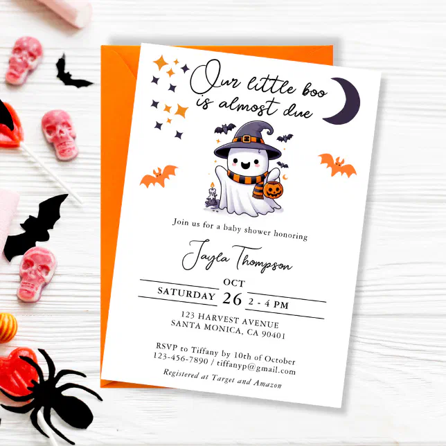 Our Little Boo Is Almost Due Baby Shower Invitation | Zazzle