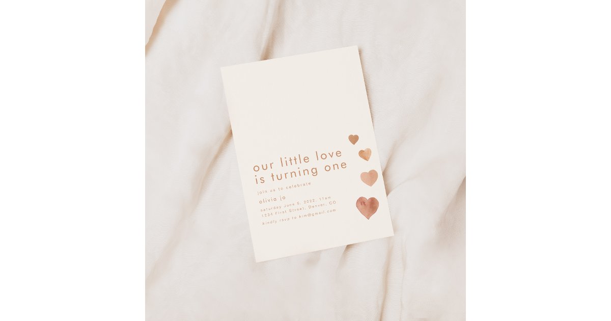 Our Little Love is Turning One Birthday Invite | Zazzle