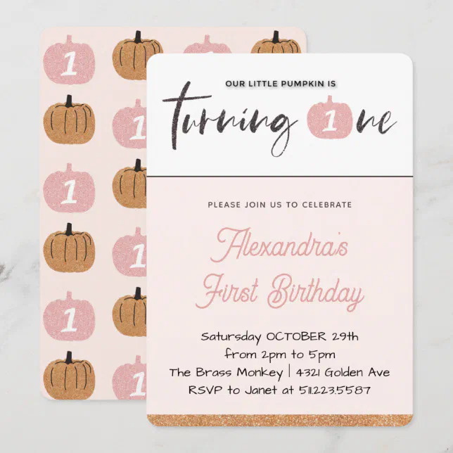 Our Little Pumpkin is Turning One 1st Birthday Invitation | Zazzle