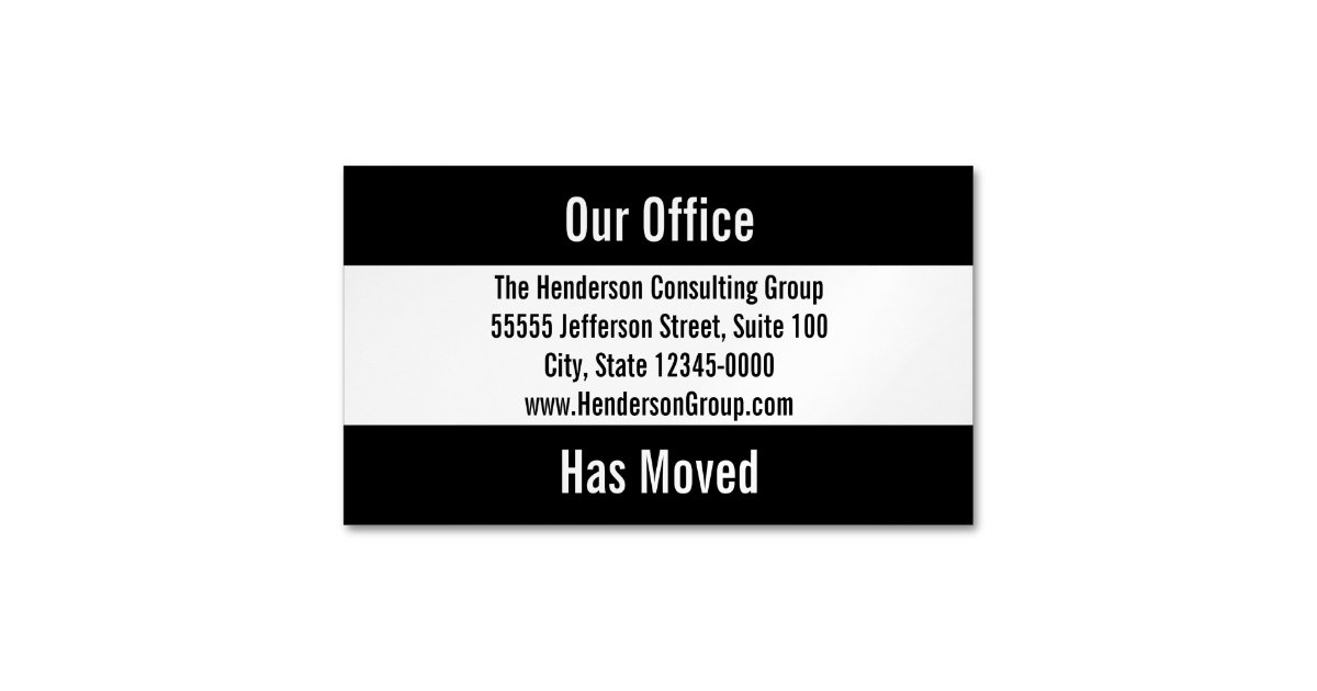 Our Office Has Moved Moving Announcement Template Magnetic Business ...