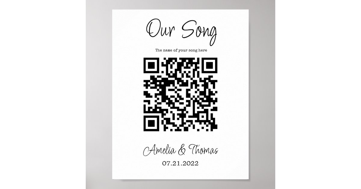 Our Song QR Code | Personalized Keepsake Poster | Zazzle