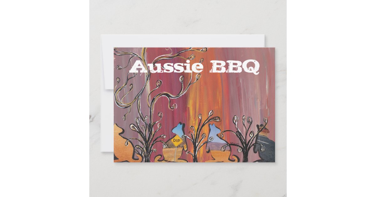 Outback Kangaroos Aussie BBQ Invitations | Zazzle