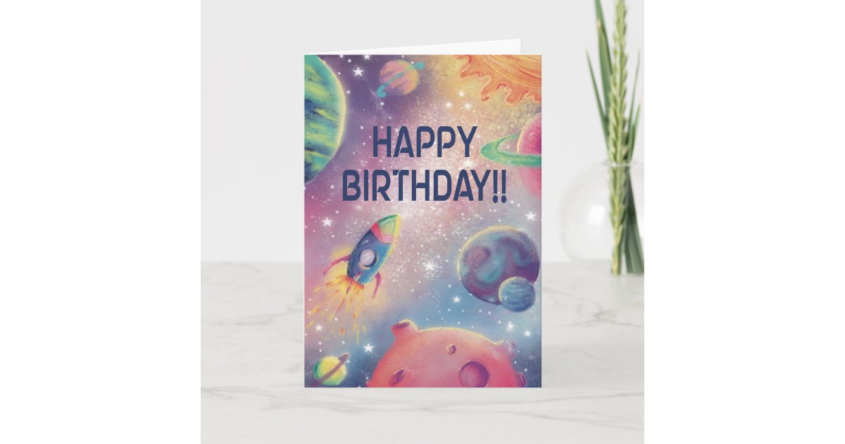 Outer Space Birthday Card | Zazzle