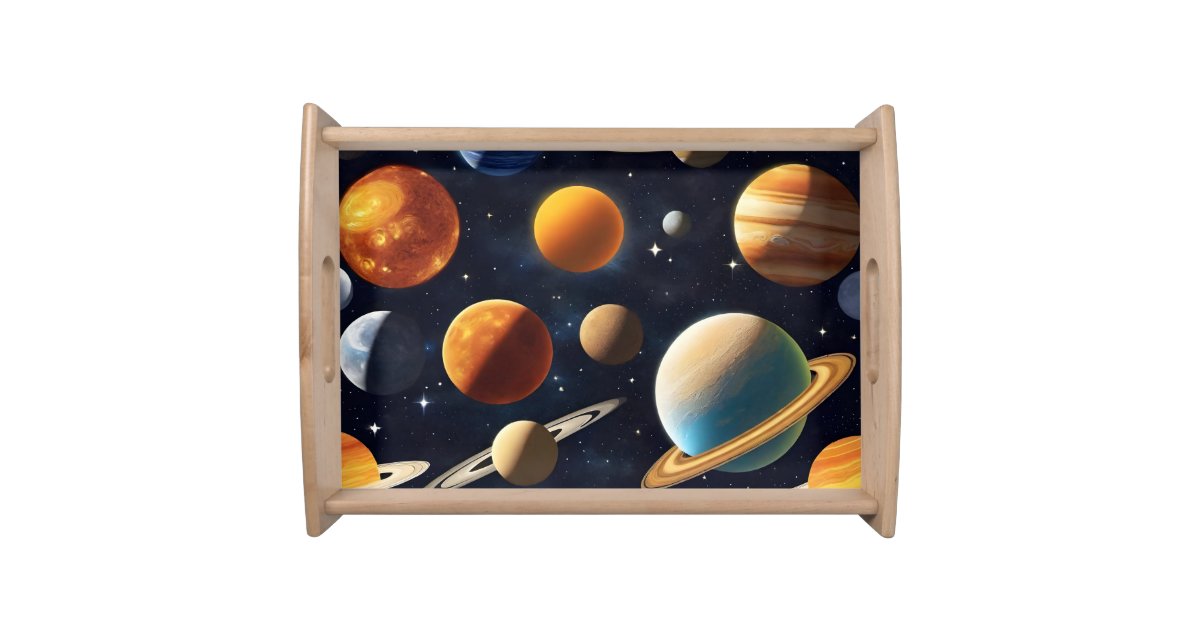 Outer Space Planets 2 Serving Tray | Zazzle