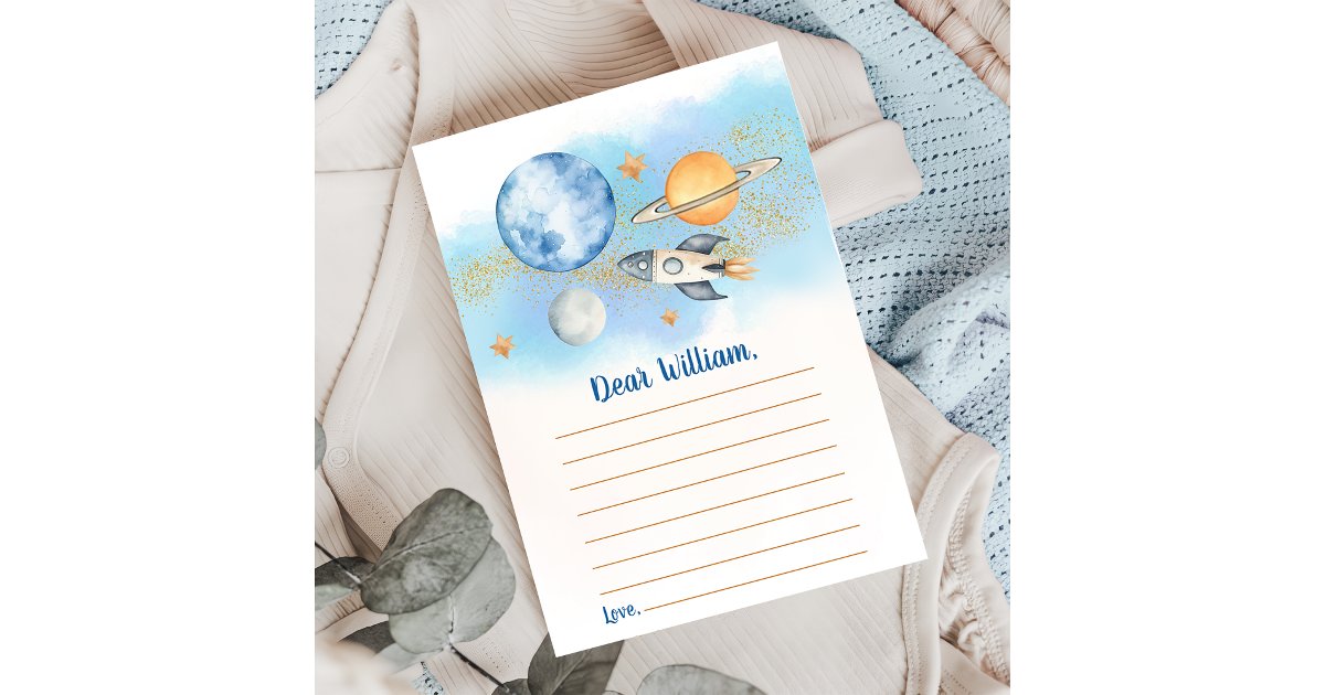 Outer Space Time Capsule Note Message Card | Zazzle