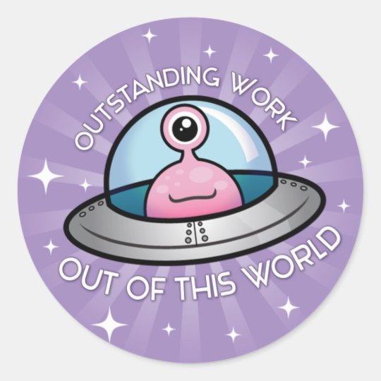 Outstanding Work Alien Sticker | Zazzle.co.uk
