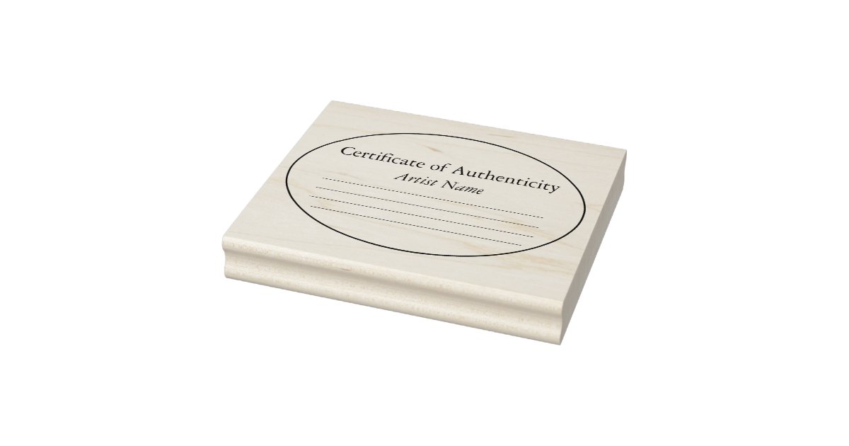 Oval Certificate of Authenticity Artwork Stamp | Zazzle