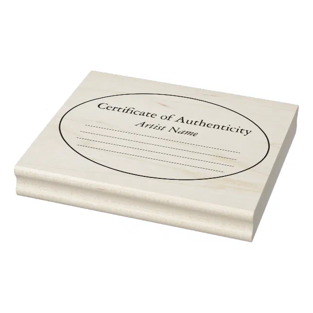 Oval Certificate of Authenticity Artwork Stamp | Zazzle