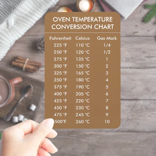 oven temperature conversion chart gold magnet | Zazzle