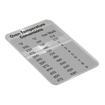 Oven Temperature Conversion Magnet | Zazzle