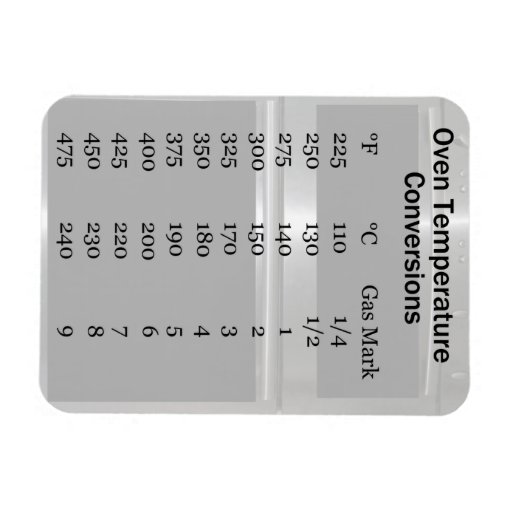 Oven Temperature Conversion Magnet | Zazzle