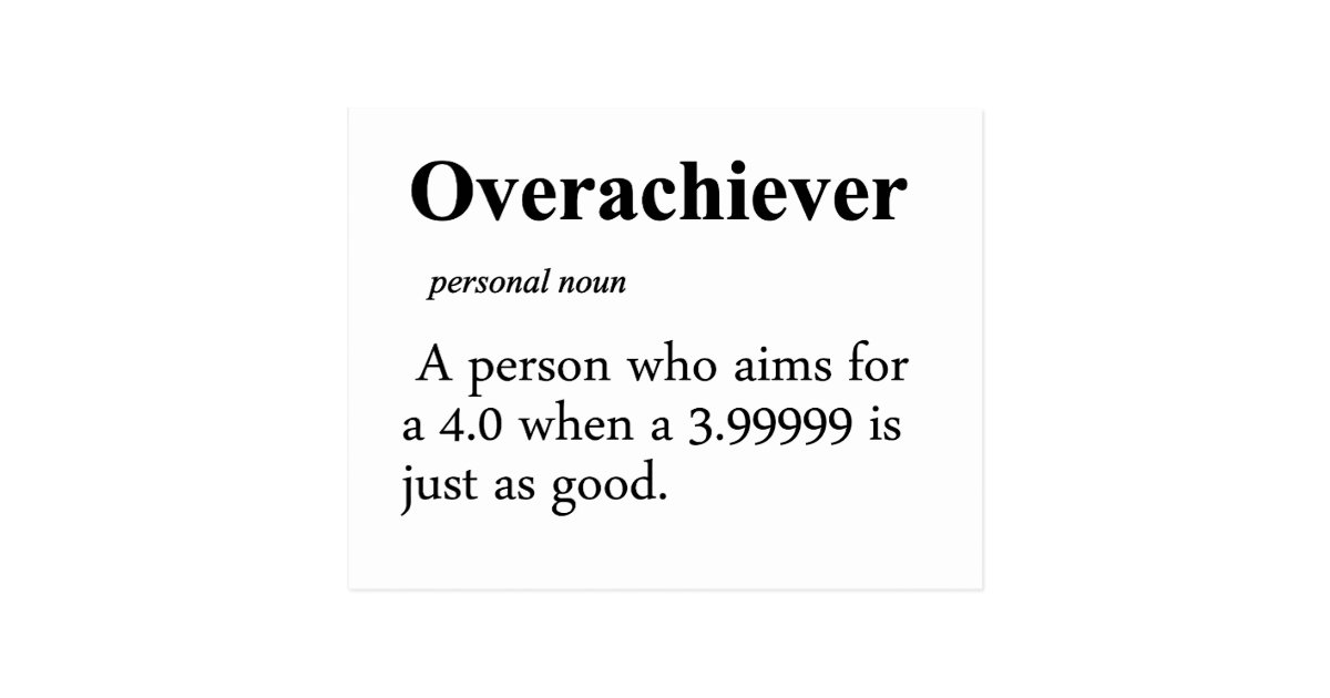 Overachiever Definition Postcard | Zazzle.co.uk