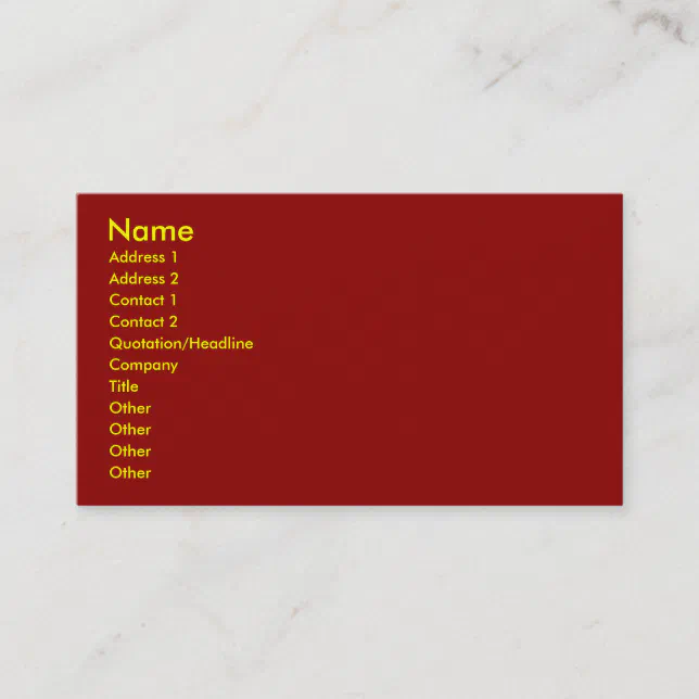 Ox Blood Business Card | Zazzle
