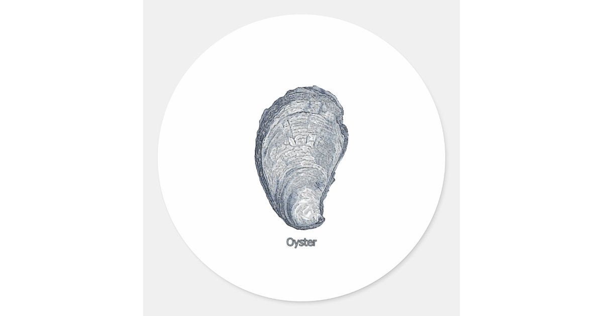 Oyster Shell Logo Classic Round Sticker | Zazzle