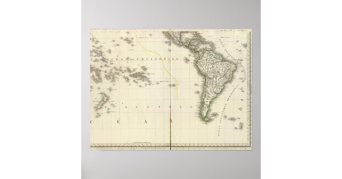 Pacific Ocean Atlas Map Poster | Zazzle